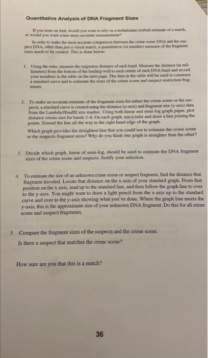 Solved Quantitative Analysis of DNA Fragment Sires If you | Chegg.com