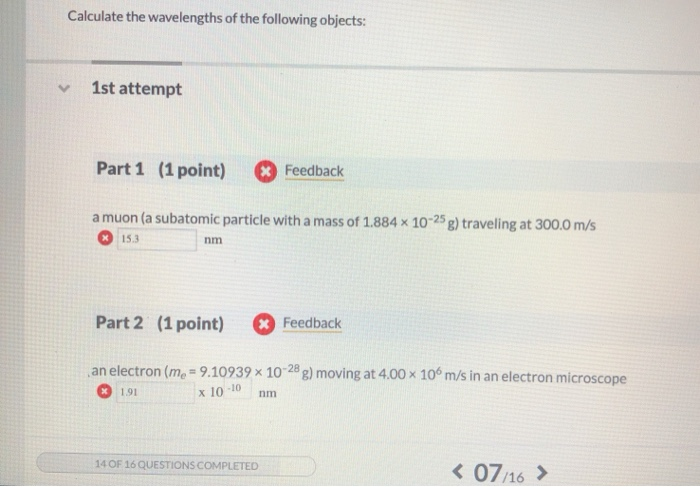 Solved Calculate the wavelengths of the following objects: | Chegg.com