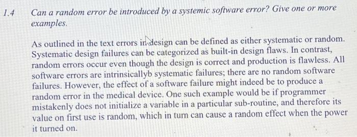 Solved Can a random error be introduced by a systemic | Chegg.com