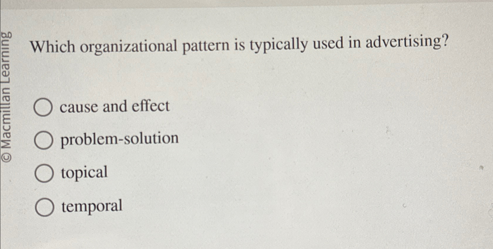 Solved Which organizational pattern is typically used in | Chegg.com