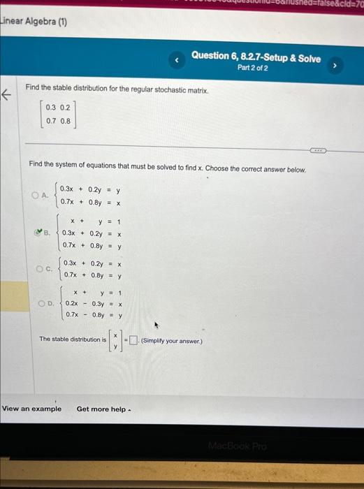 Solved Find the stable distribution for the regular | Chegg.com