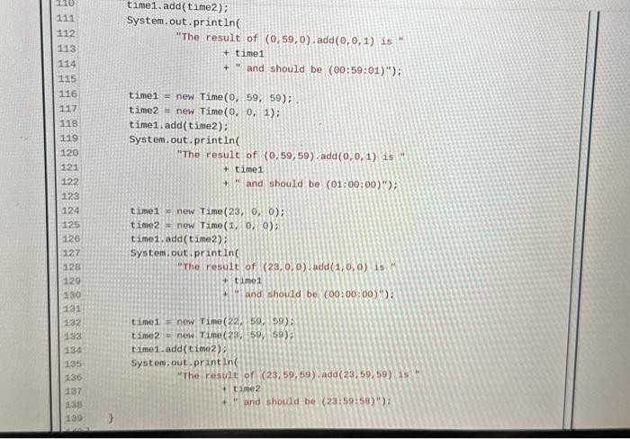 Solved Part b. Write the method add (Time of fset ) which | Chegg.com