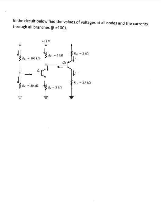 Solved In the circuit below find the values of voltages at | Chegg.com
