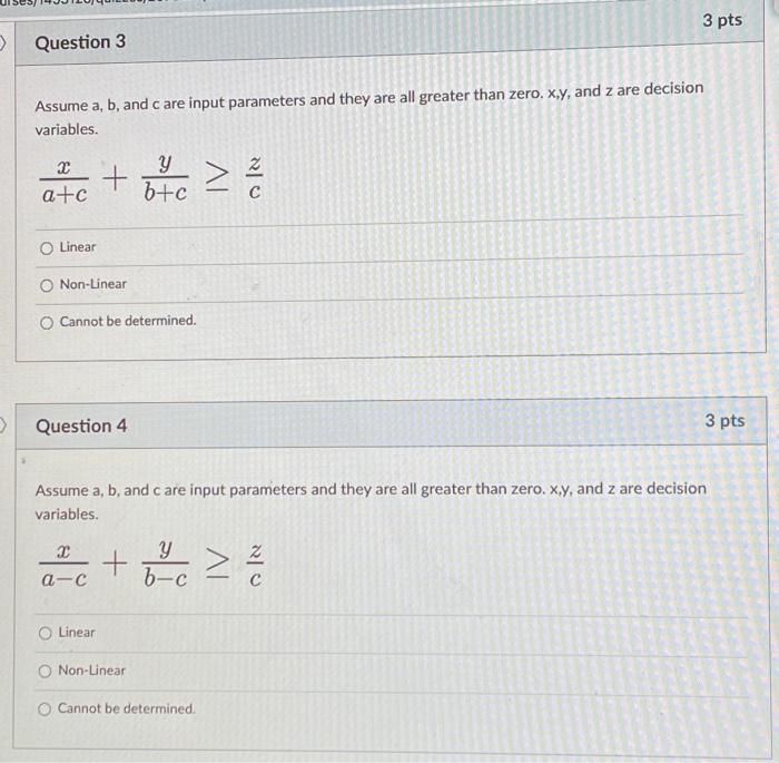 Solved Equestion 1 Assume A B And C Are Input Parameters