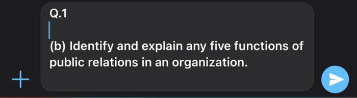 Solved Q.1 (b) Identify and explain any five functions of | Chegg.com