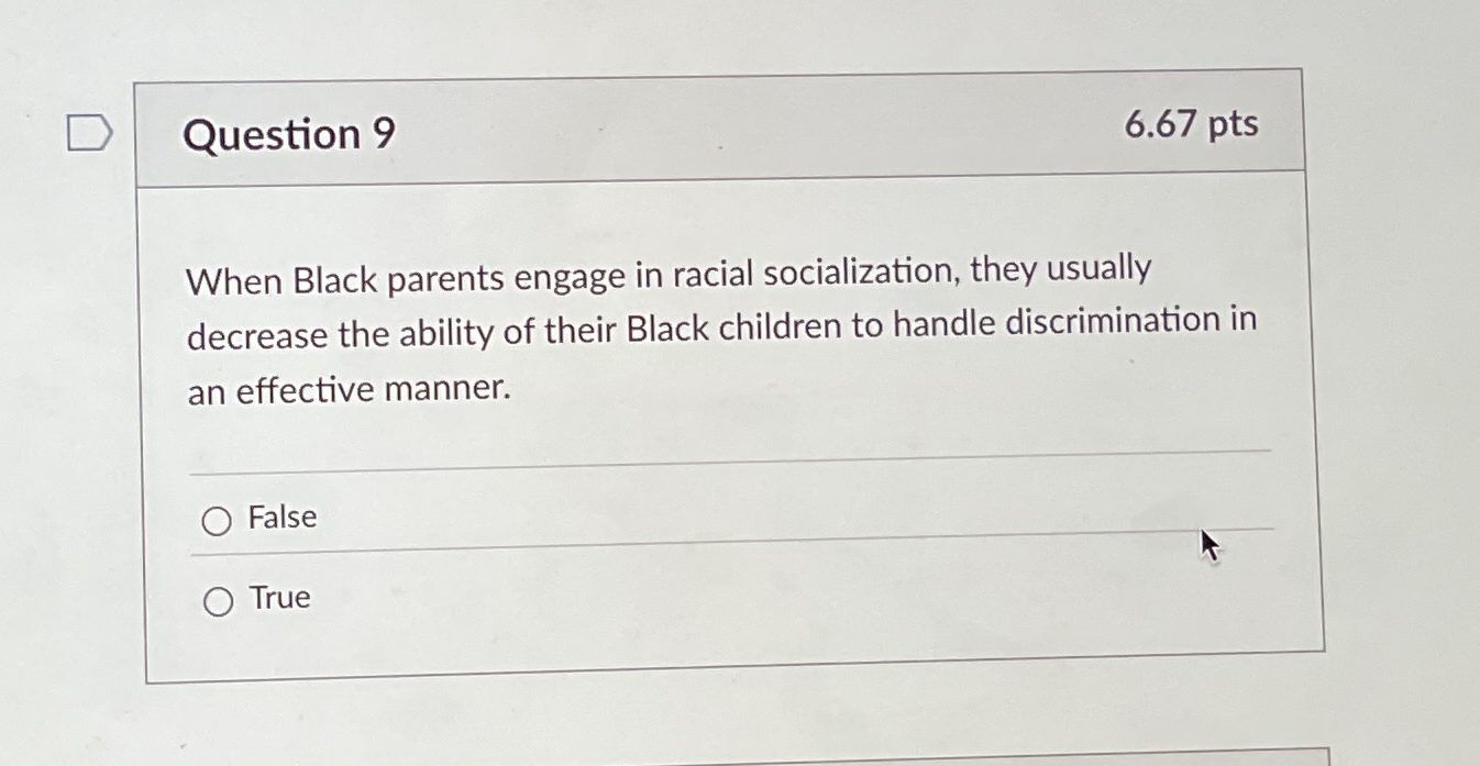 Solved Question 96.67 ﻿ptsWhen Black parents engage in | Chegg.com