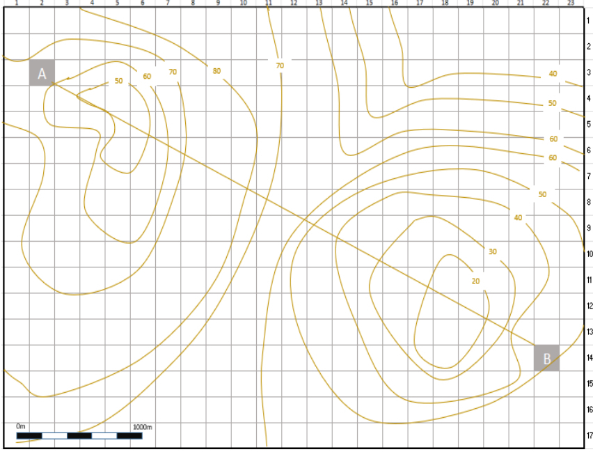 The attached Excel sheet shows a contour map of the | Chegg.com