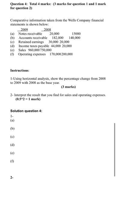 Solved Question 4: Total 4 marks: (3 marks for question 1 | Chegg.com