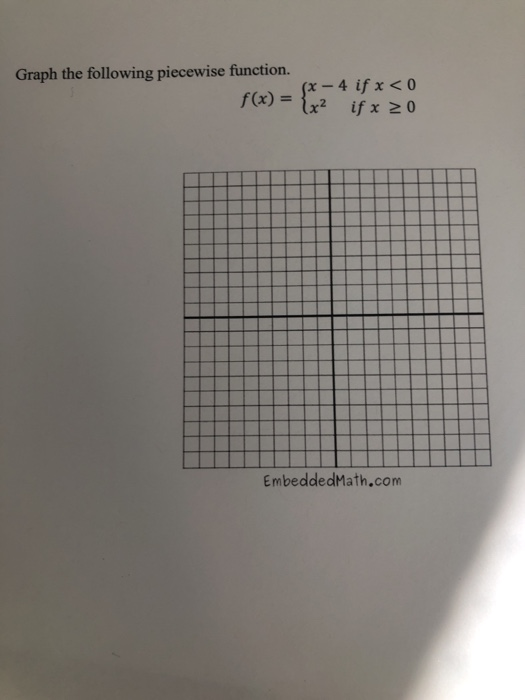 Solved Graph the following piecewise function. (x - 4 if x