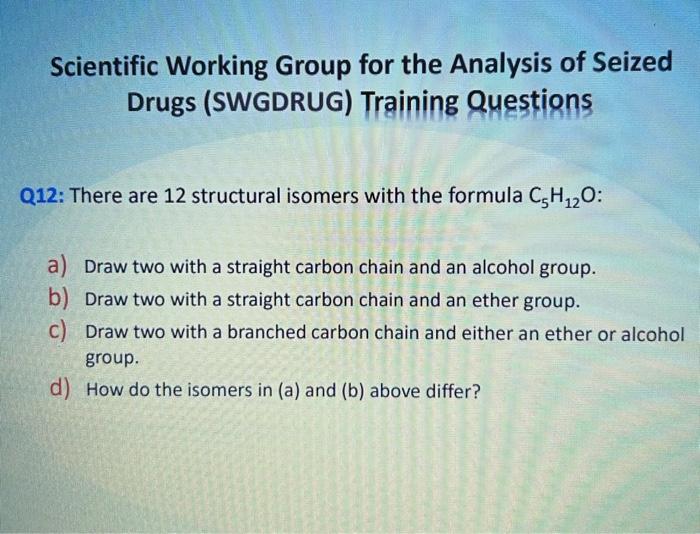 Solved Scientific Working Group for the Analysis of Seized | Chegg.com