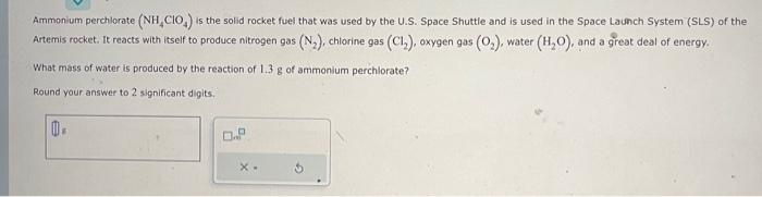 Solved Ammonium perchlorate (NH4ClO4) is the solid rocket | Chegg.com