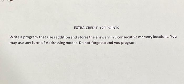 Solved EXTRA CREDIT +20 POINTS Write a program that uses | Chegg.com