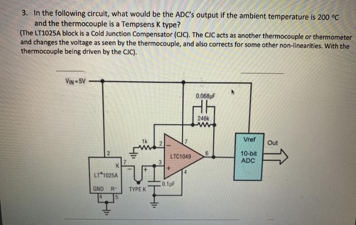 Solved 3. In the following circuit, what would be the ADC's | Chegg.com
