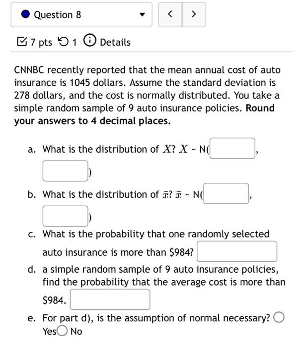 Solved CNNBC recently reported that the mean annual cost of | Chegg.com