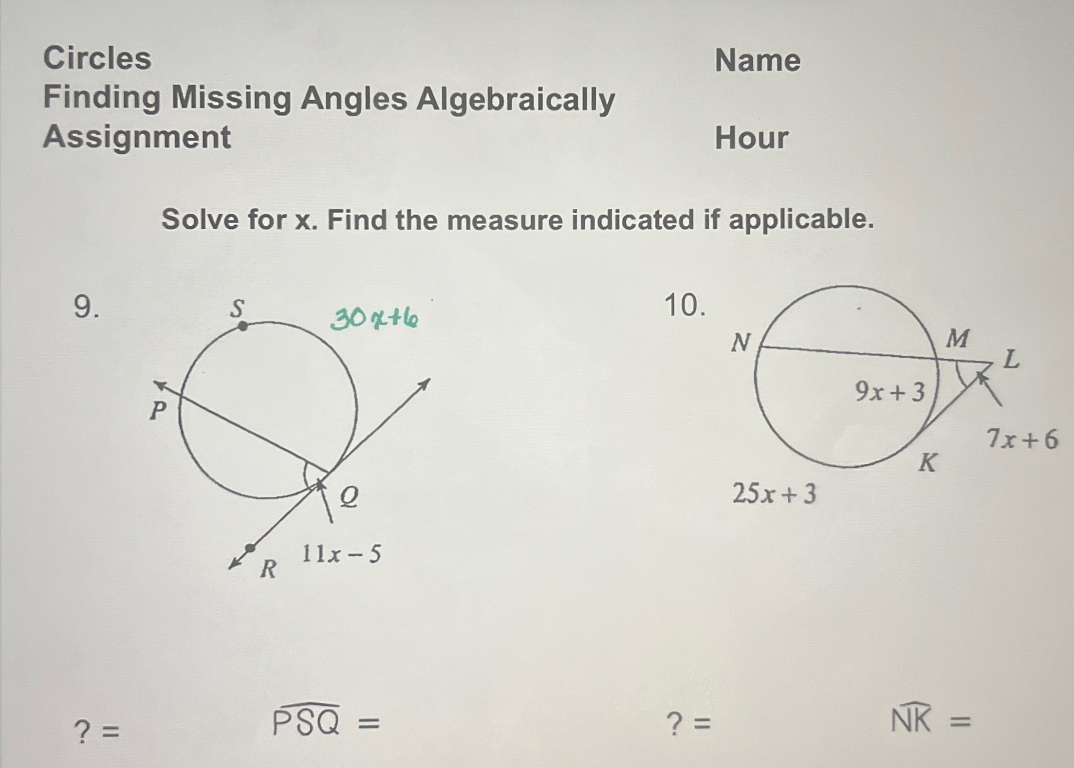 Solved Circles:Finding Missing Angles | Chegg.com