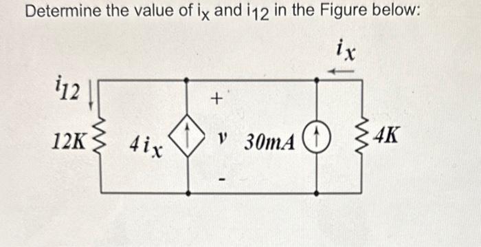 Solved Determine the value of iX and i12 in the Figure | Chegg.com