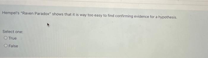 Solved Hempel's "Raven Paradox" shows that it is way too | Chegg.com