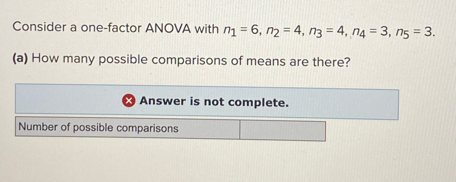 Solved Consider a one-factor ANOVA with | Chegg.com