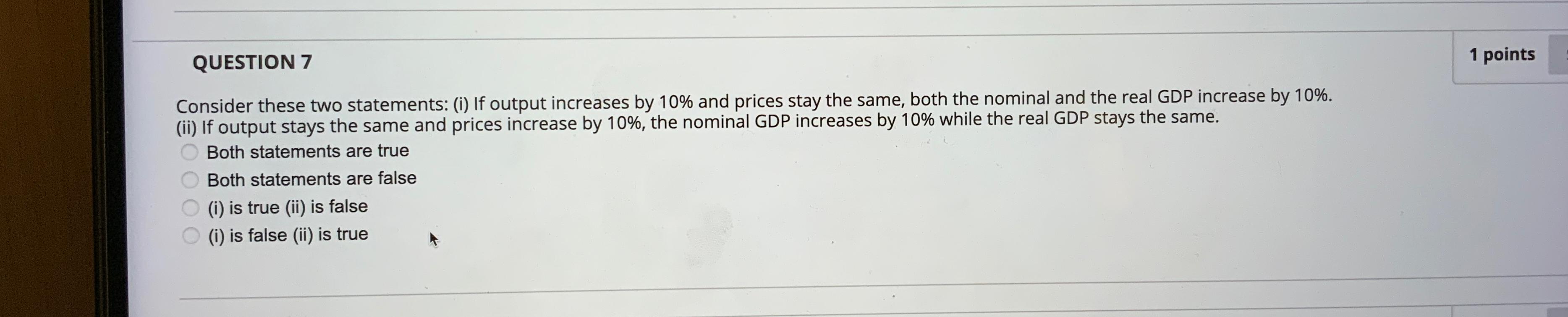 Solved QUESTION 71 ﻿pointsConsider these two statements: (i) | Chegg.com