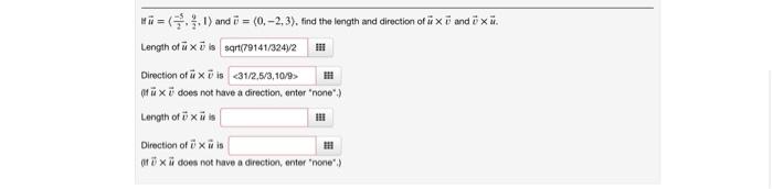 Solved 4u=(2−5,29,1 and v= 0,−2,3), find the length and | Chegg.com
