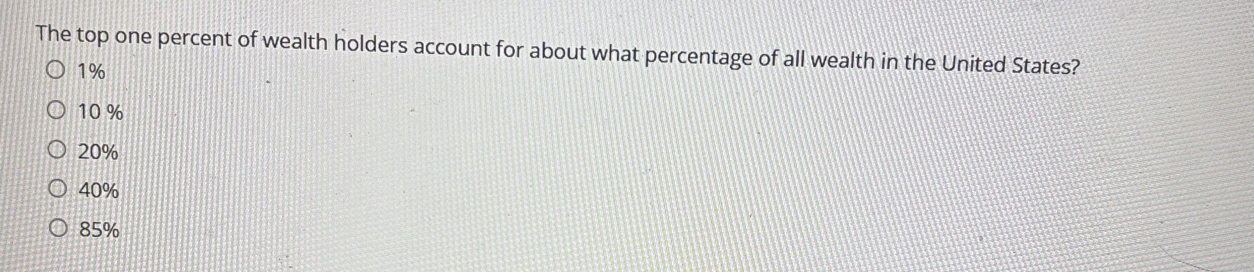 Solved The top one percent of wealth holders account for | Chegg.com