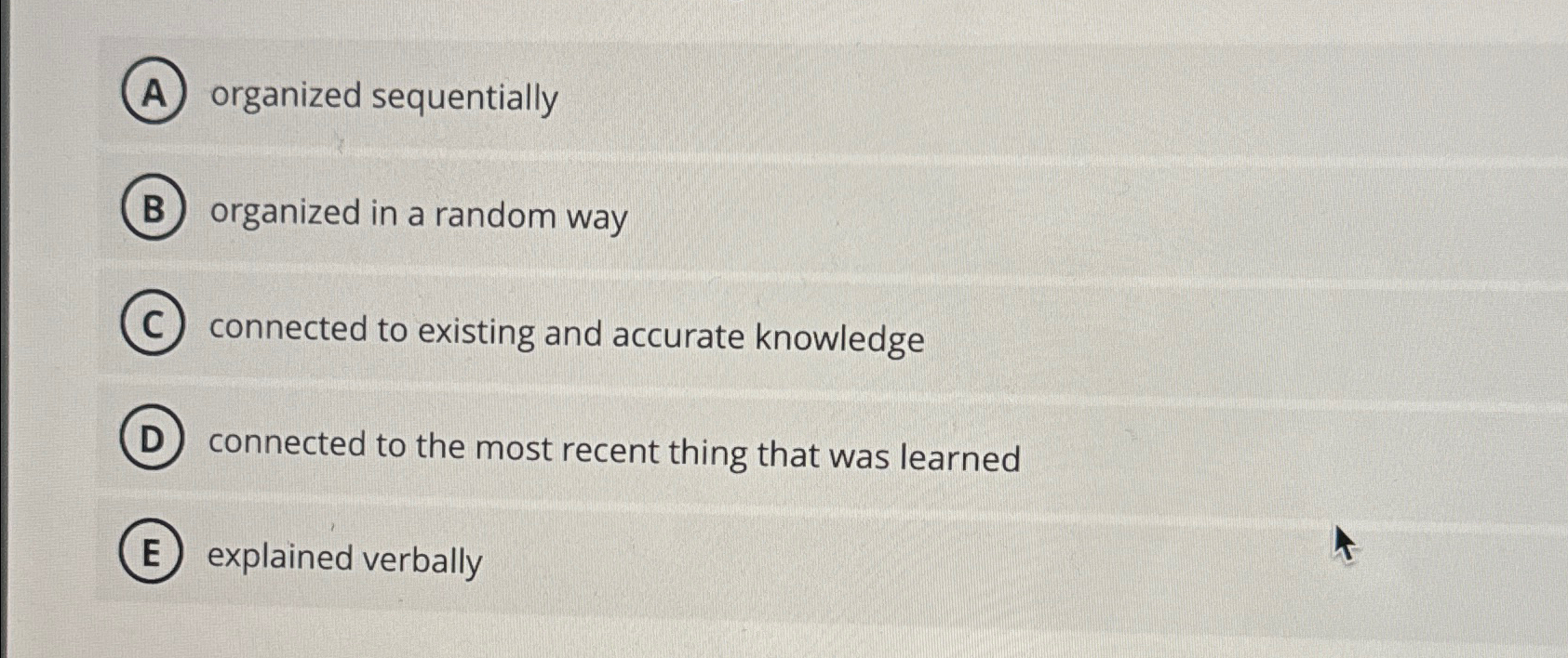 Solved organized sequentiallyorganized in a random | Chegg.com