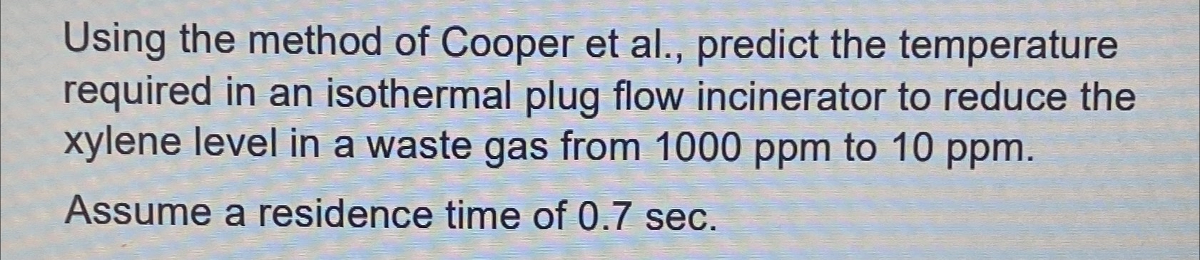 Solved Using the method of Cooper et al., ﻿predict the | Chegg.com