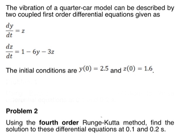 Solved The vibration of a quarter-car model can be described | Chegg.com
