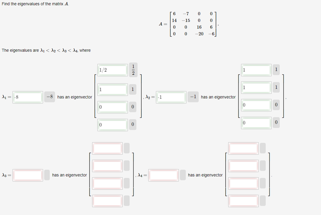 Solved Find the eigenvalues of the matrix | Chegg.com