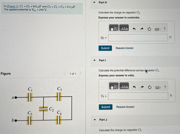 Solved In (Eigume 1, C1=Cs=8.6μF and C2=C3=C4=5.0μF. | Chegg.com