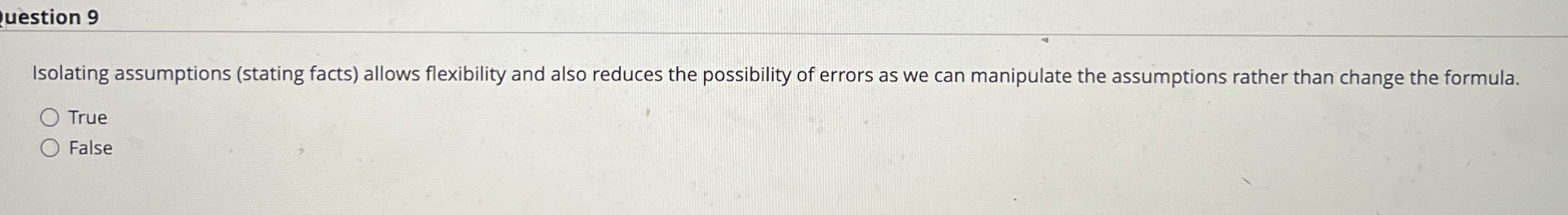 Solved Isolating assumptions (stating facts) ﻿allows | Chegg.com