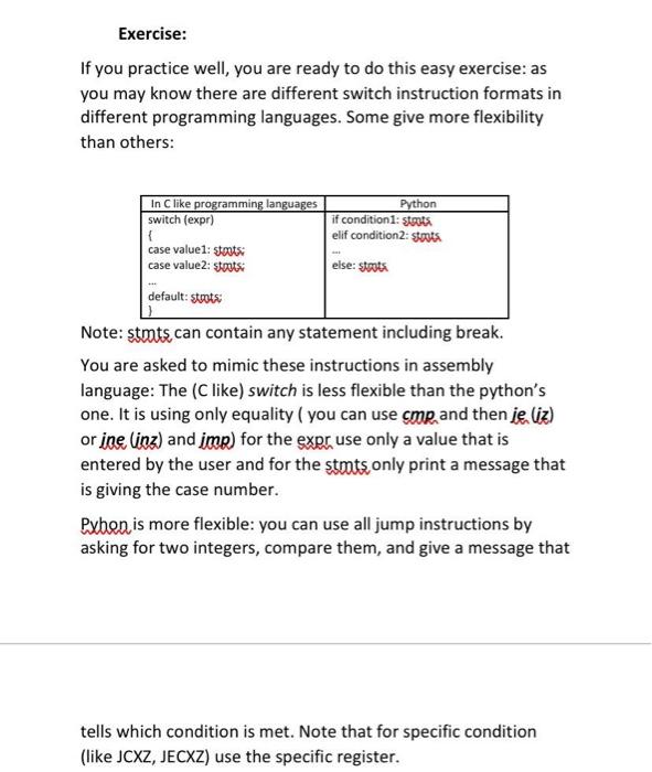 I want to write this code for exercises in assembly | Chegg.com