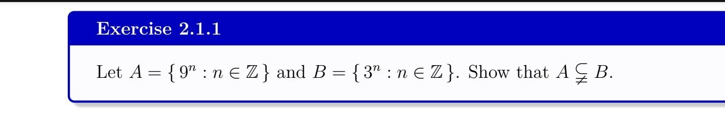 Solved Let A={9n:n∈Z} and B={3n:n∈Z}. Show that A B. | Chegg.com