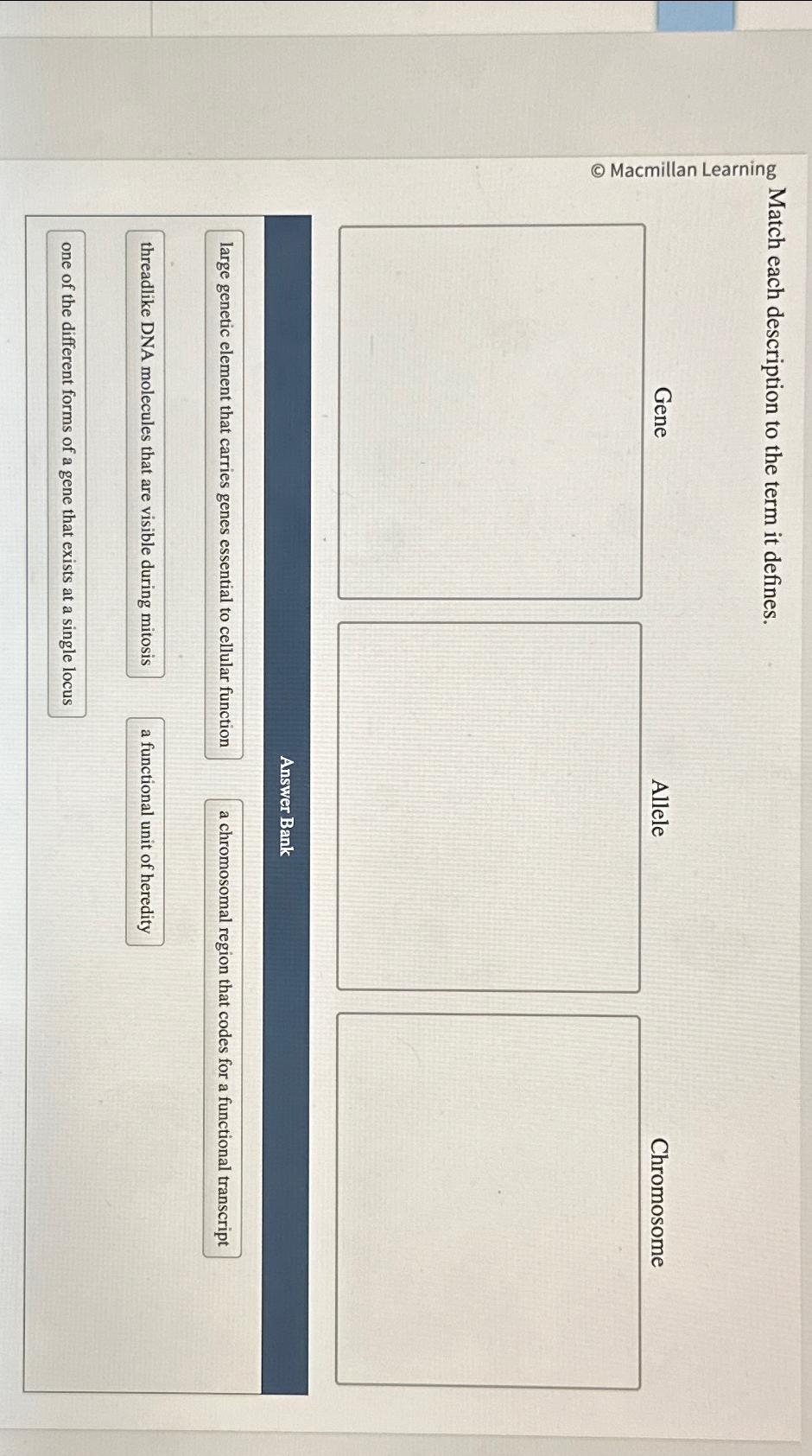 Solved Match each description to the term it | Chegg.com