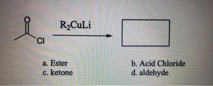 Solved R2Culi CI a. Ester c. ketone b. Acid Chloride d. | Chegg.com
