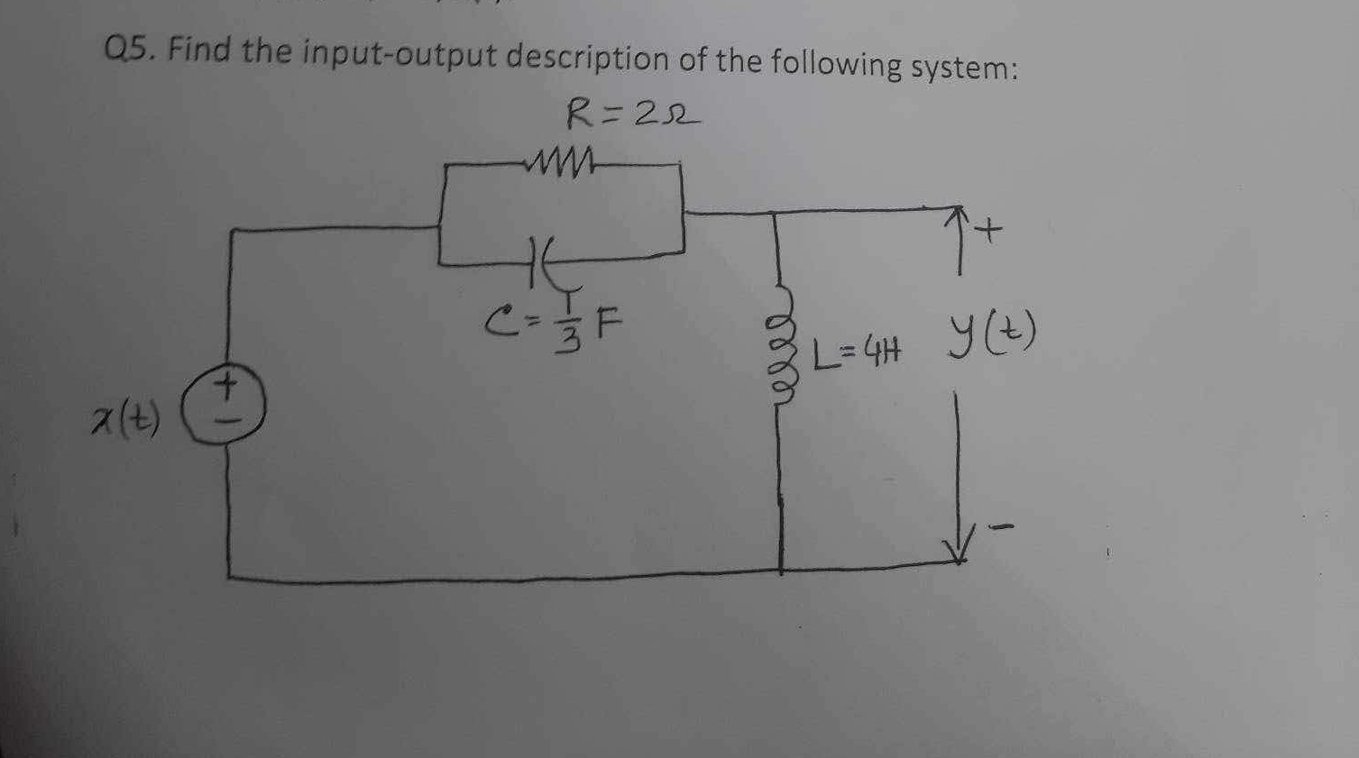 Solved Q5. ﻿Find the input-output description of the | Chegg.com