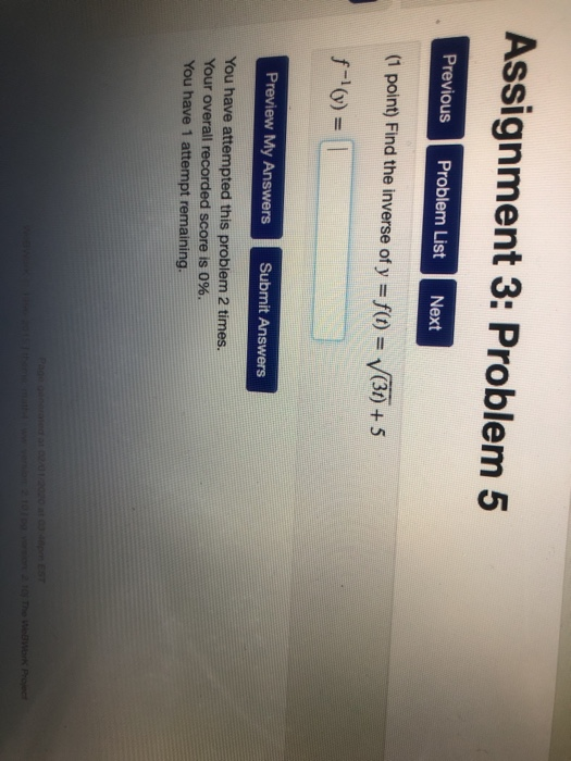 Solved Assignment 3: Problem 8 Previous Problem List Next (1 | Chegg.com