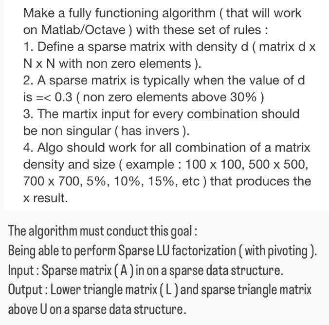 Solved Make a fully functioning algorithm (that will work on | Chegg.com