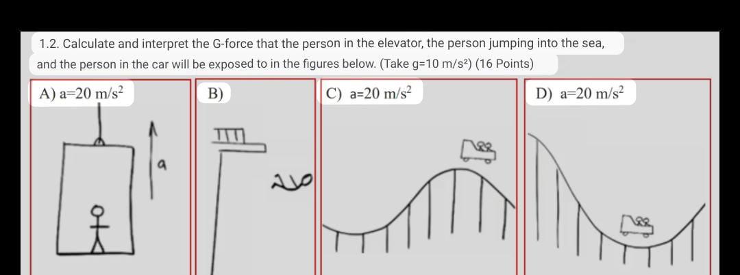 Solved 1.2. Calculate and interpret the G-force that the | Chegg.com