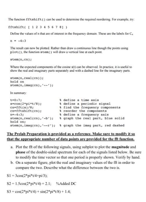 stem(n, Imag(cn).'- '); graph the imag part, red | Chegg.com
