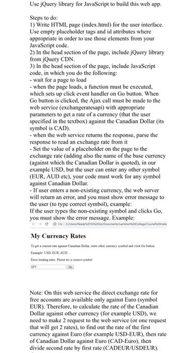 Solved Use jQuery library for JavaScript to build this web | Chegg.com