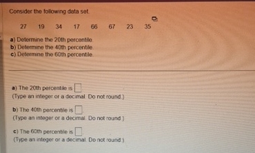 Solved Consider the following data | Chegg.com