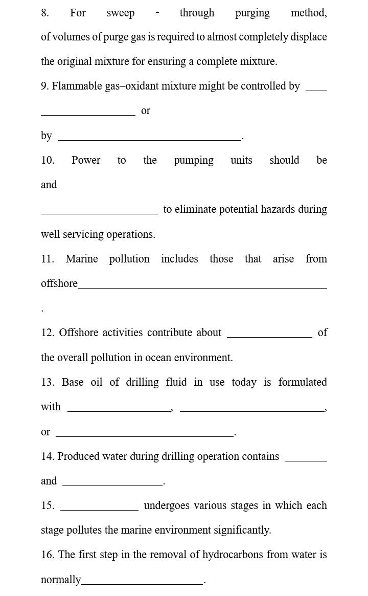 Solved 8. For sweep through purging method, of volumes of | Chegg.com