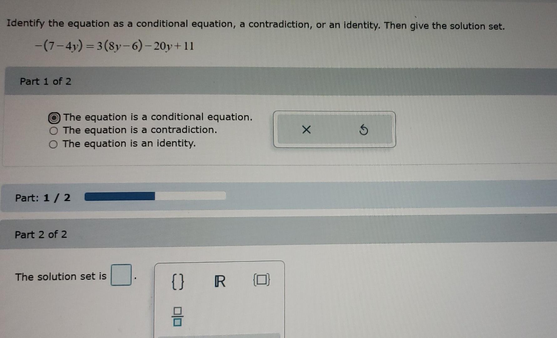Solved Identify the equation as a conditional equation, a | Chegg.com