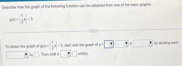 Solved Describe how the graph of g(x)=x−7 can be obtained | Chegg.com