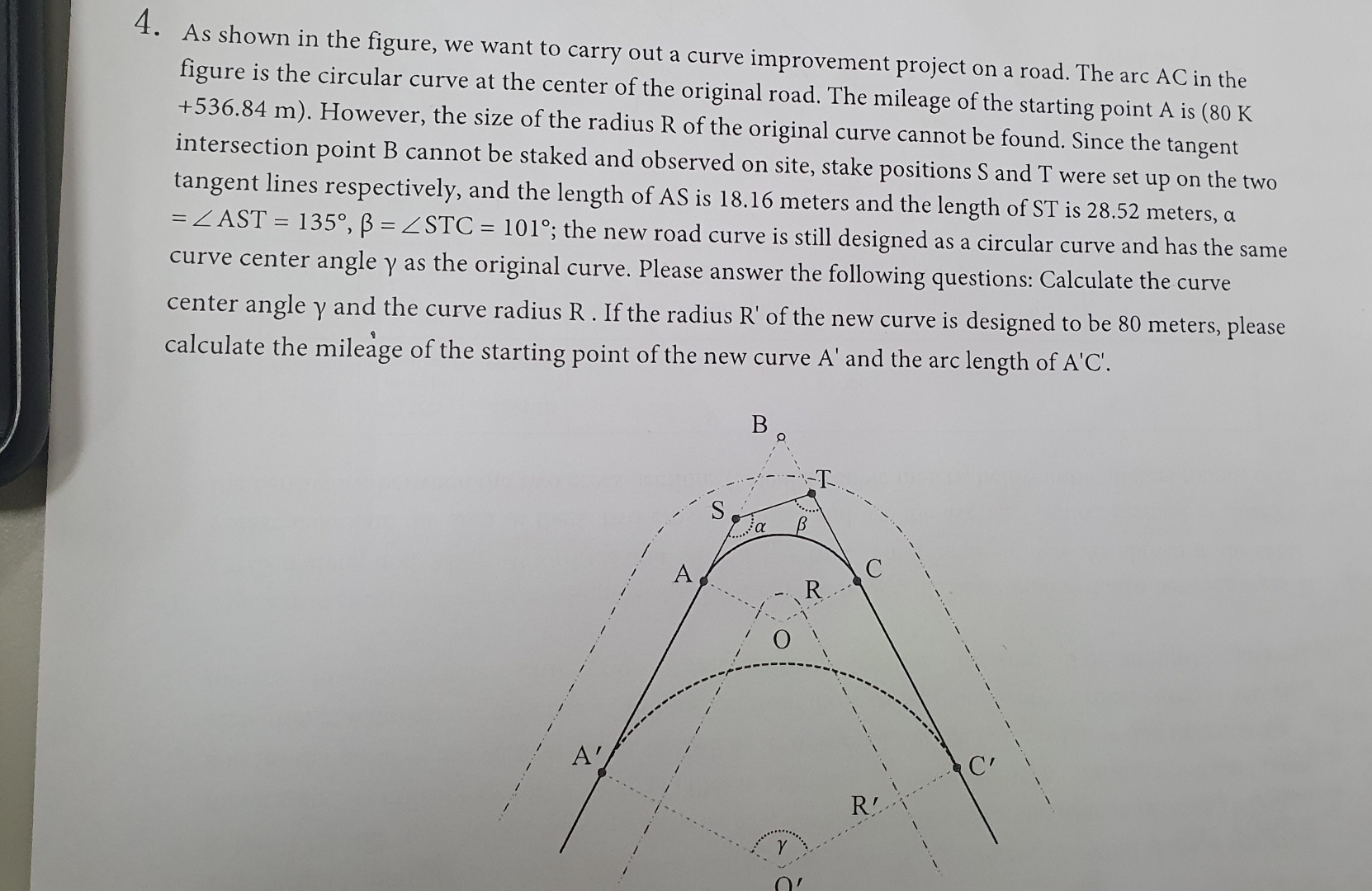 Solved surveying civil engineering As shown in the figure, | Chegg.com