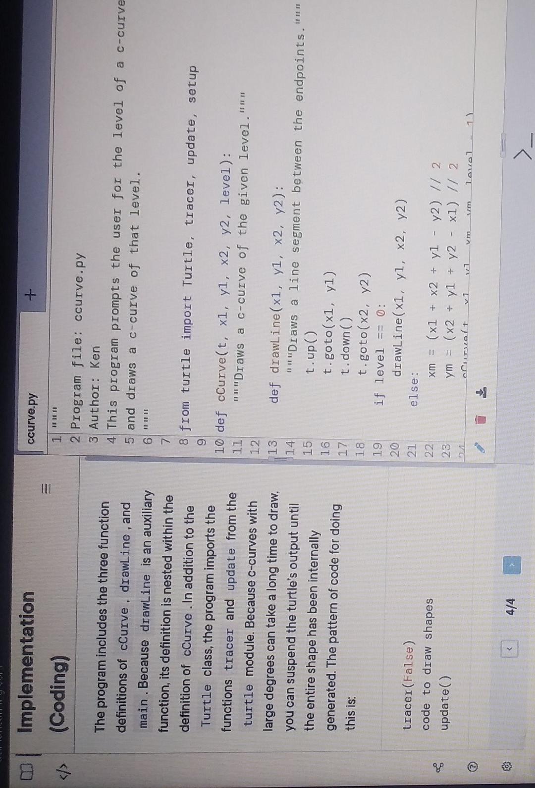 2 Program file: ccurve.py Summary 3 Author: Ken 4 | Chegg.com