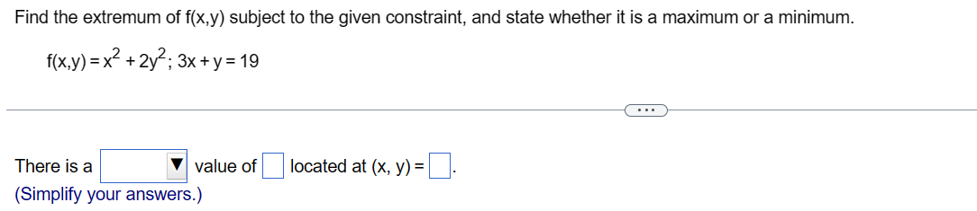 Find the extremum of f(x,y) ﻿subject to the given | Chegg.com