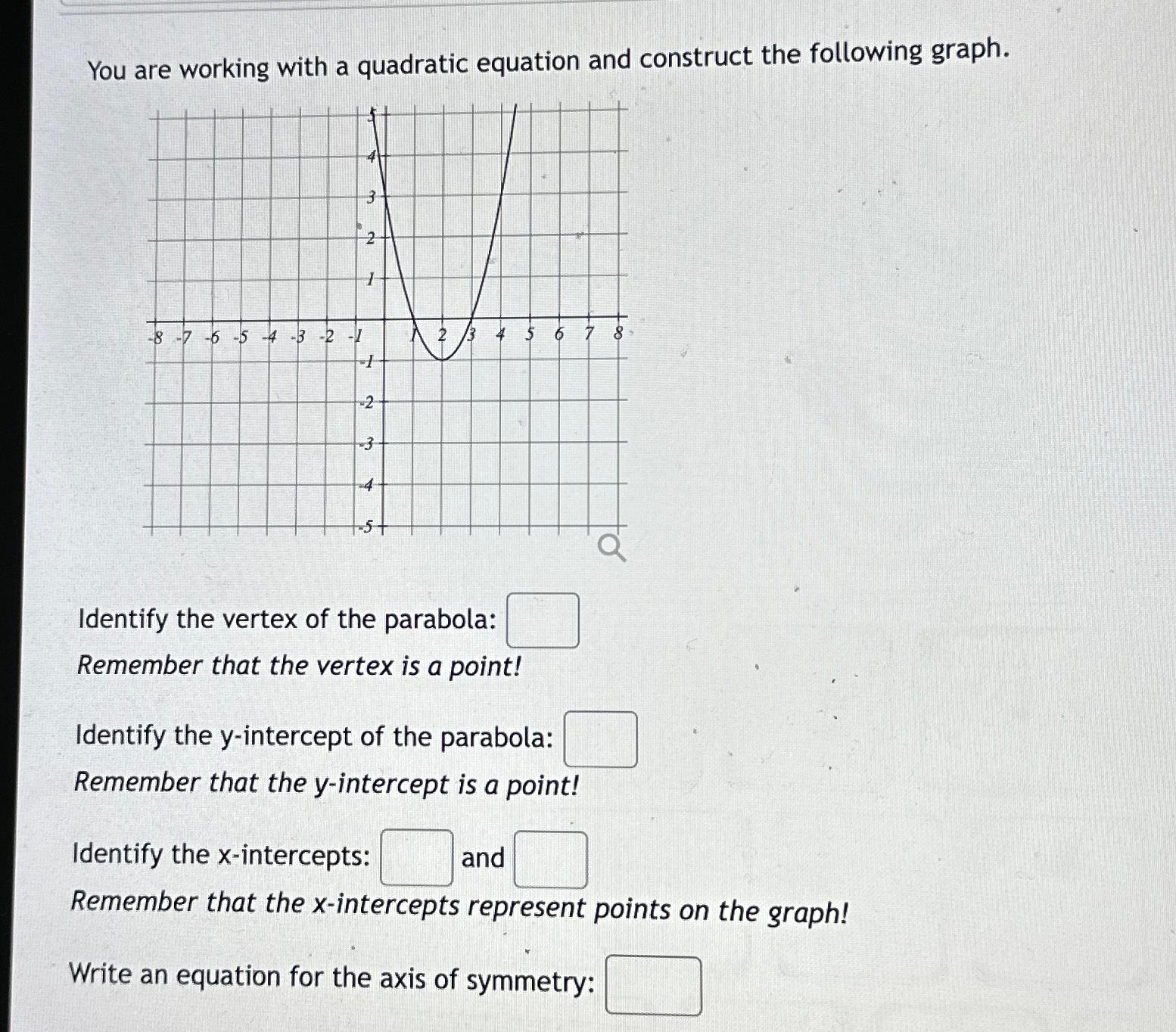 Solved You are working with a quadratic equation and | Chegg.com