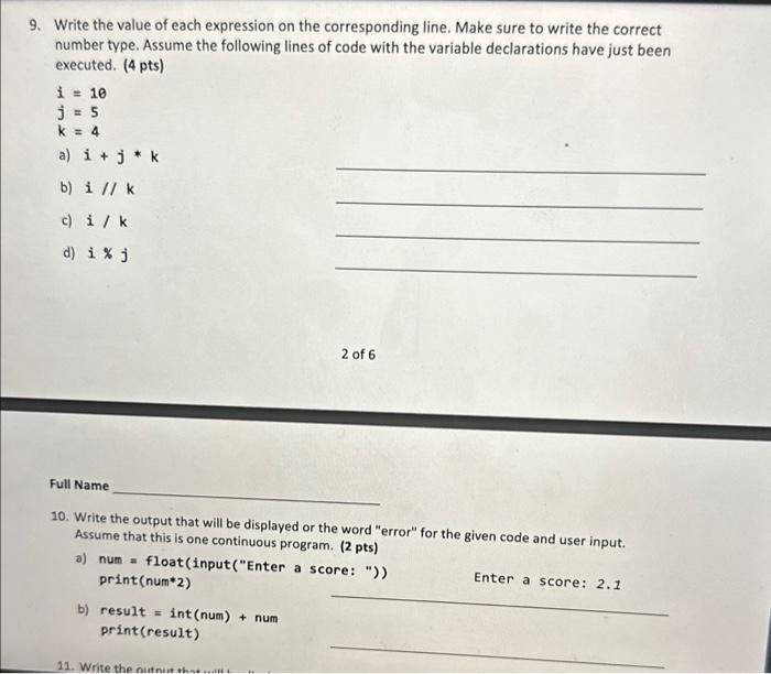 Solved 1. Circle T for True or F for False for the following | Chegg.com